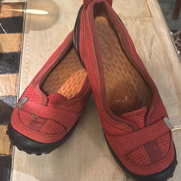 Privo | Shoes | Privo Red And Black Flats With Decorative Strap | Poshmark